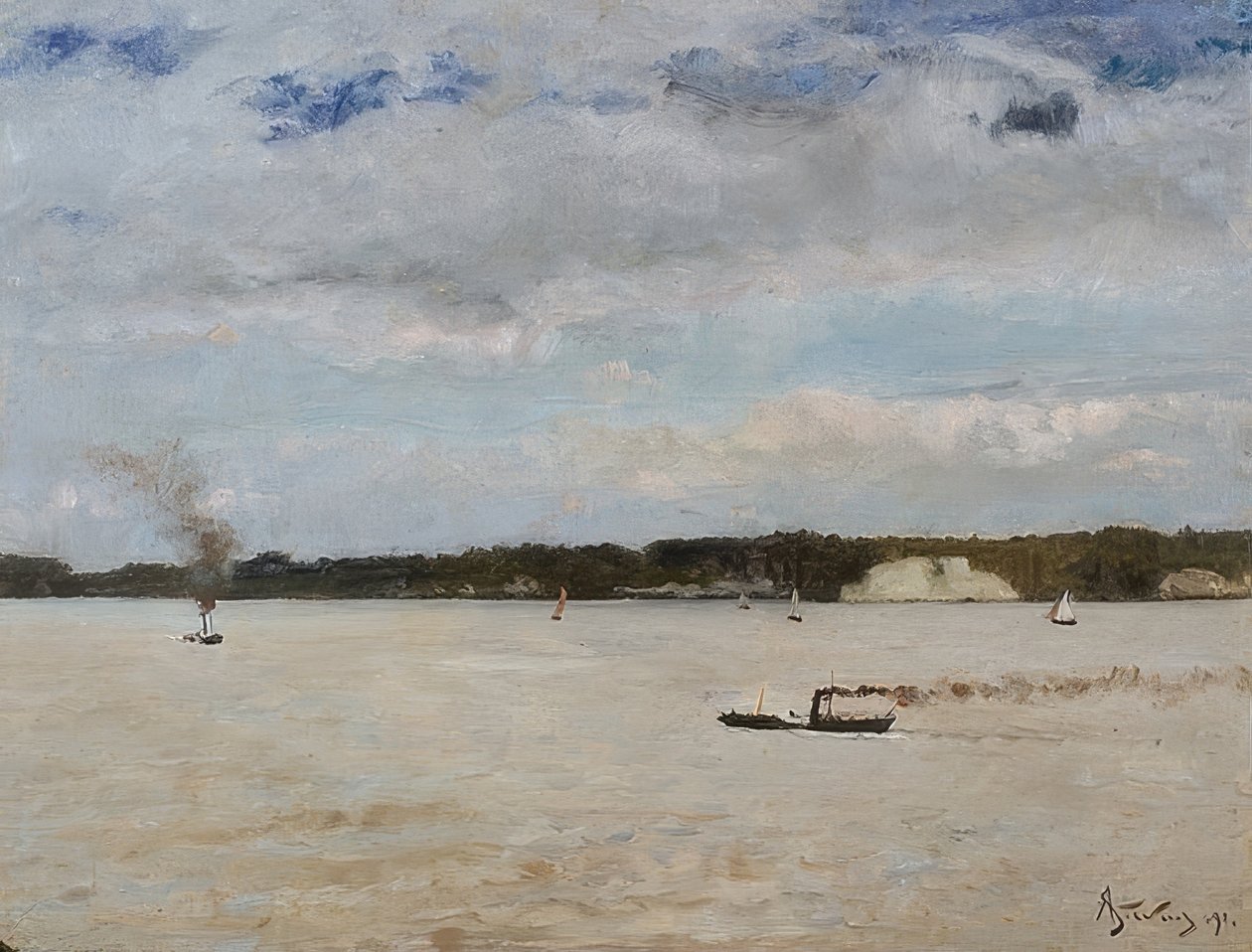 The Bay of Honfleur by Alfred Emile Stevens
