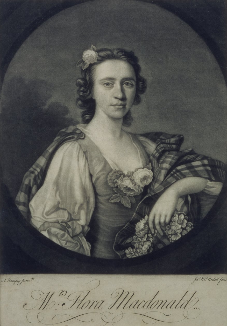 Flora MacDonald, engraved by James McArdell by Allan Ramsay
