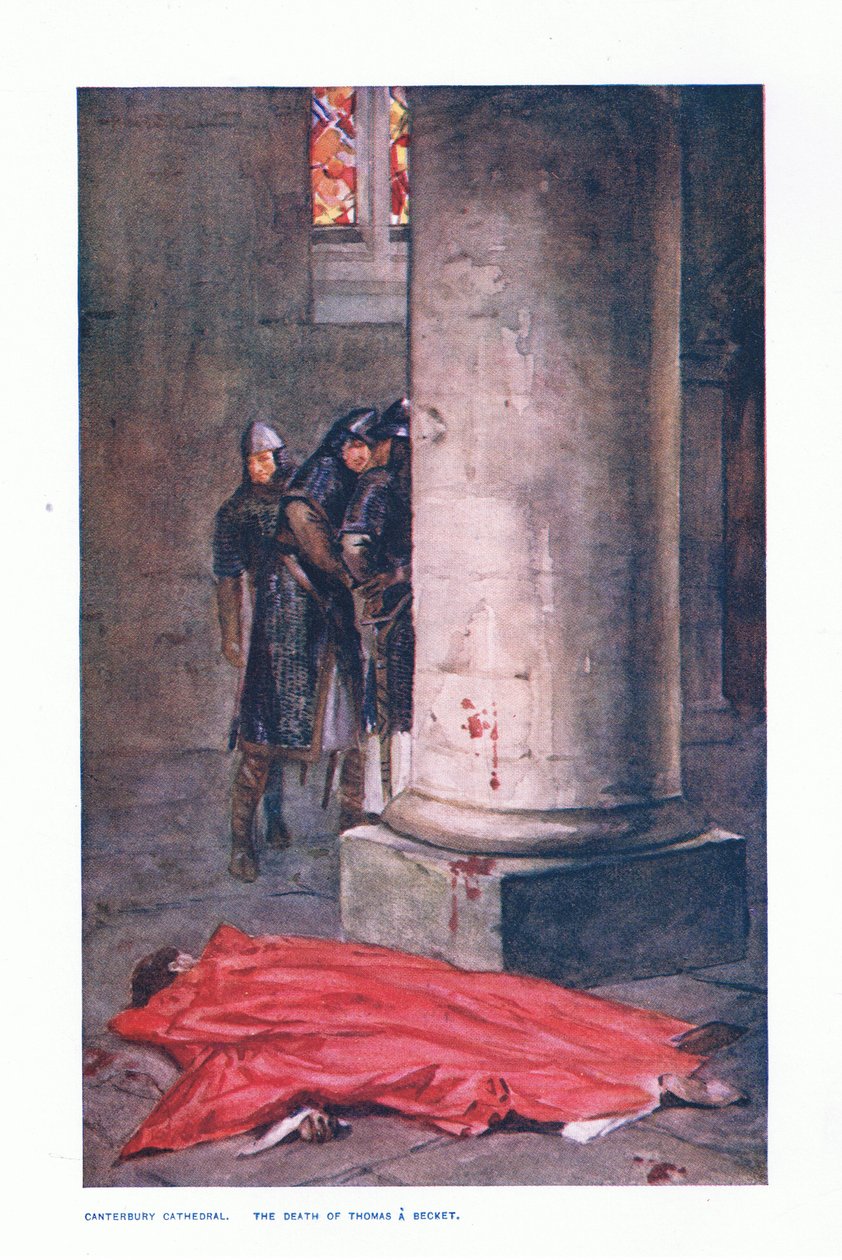 Canterbury Cathedral: The death of Thomas A Beckett, illustration from ...