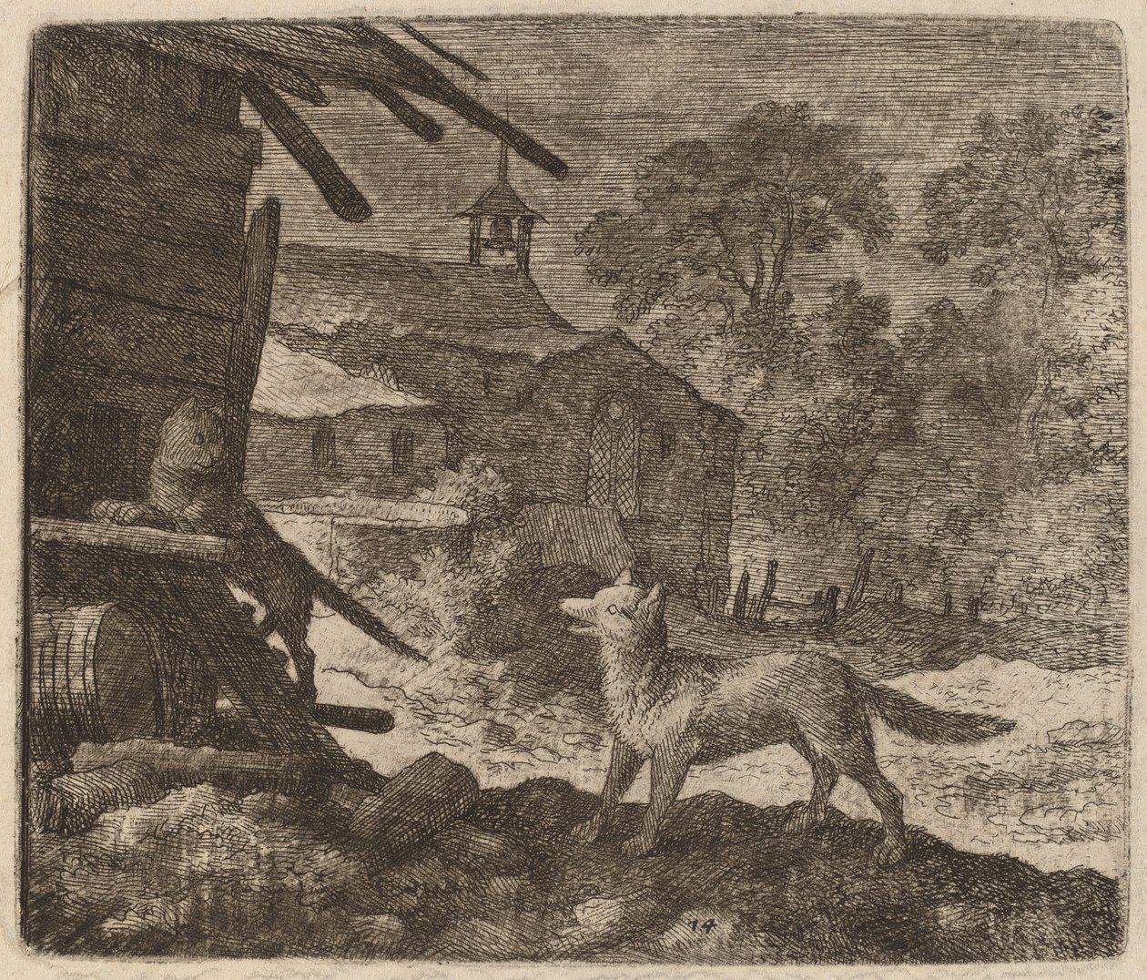 The Cat Enters the Barn as Reynard Looks On, probably c. 1645-1656