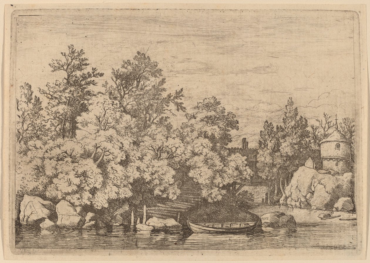 The Cudgel Dam and Covered Bridge, probably c. 1645-1656