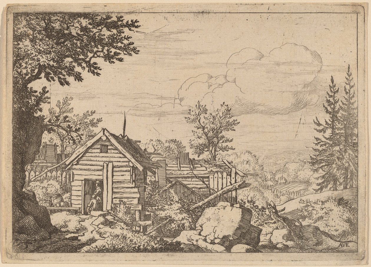 Two Men in the Doorway of a Hut, probably c. 1645-1656