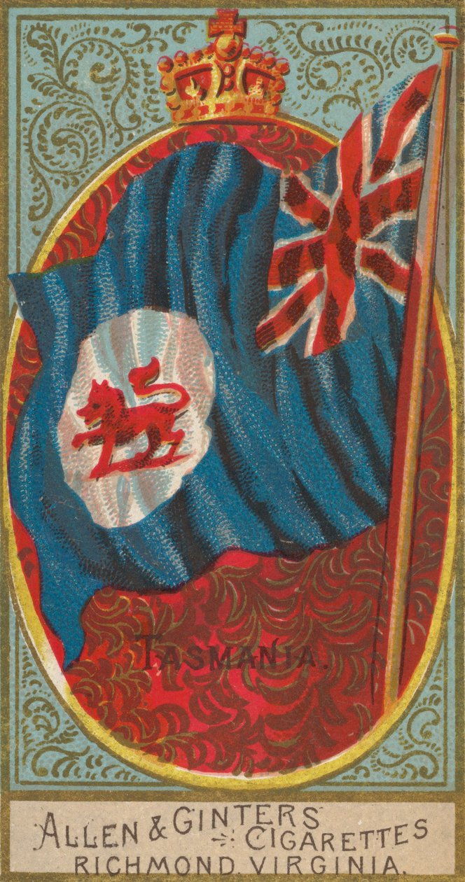 Tasmania, from Flags of All Nations, Series 2 N10 for Allen & Ginter ...