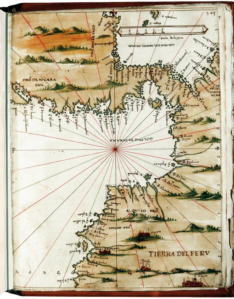 Map of Central America and Peru by Alonso de Santa Cruz