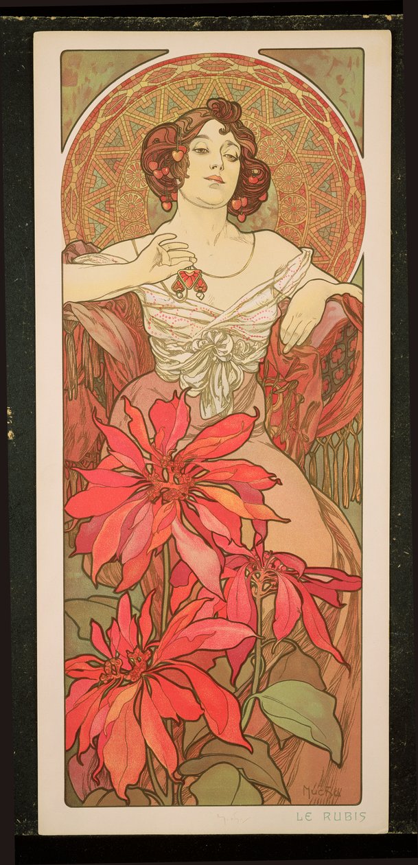 The Precious Stones: Ruby, 1900 by Alphonse Mucha