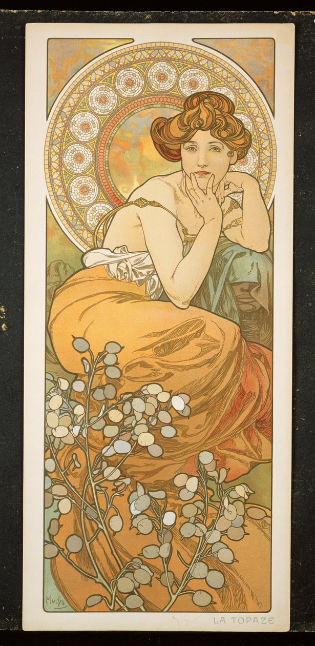 The Precious Stones: Topaz, 1900 by Alphonse Mucha