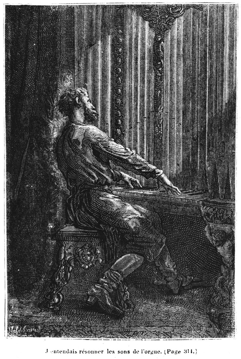 Captain Nemo Playing the Organ, Illustration from '20,000 Leagues Under ...