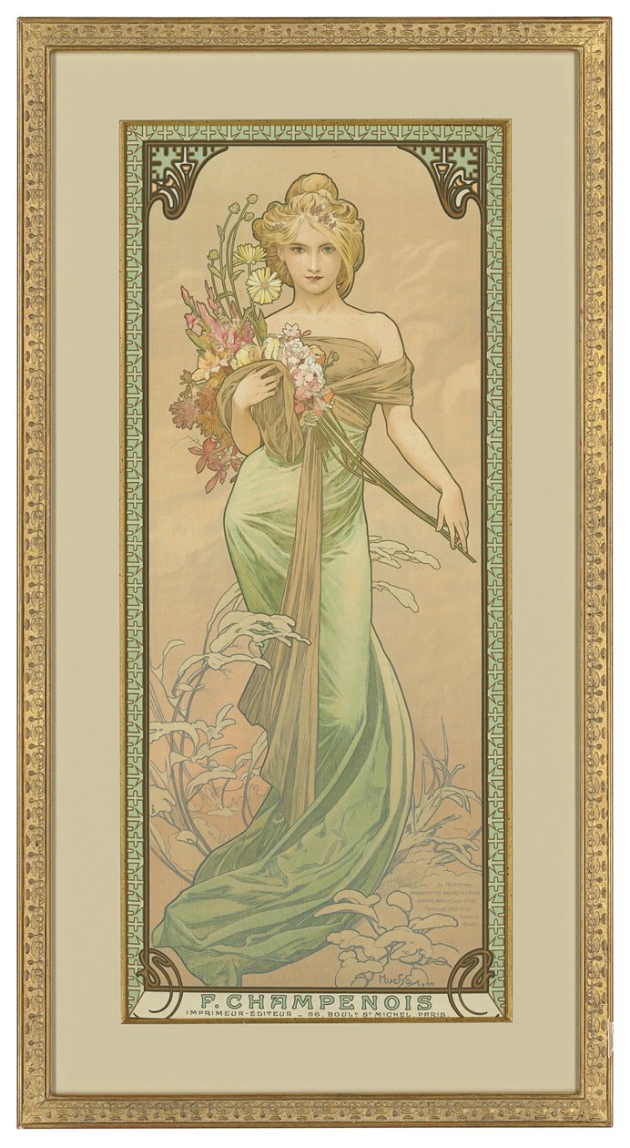 Four Seasons: Spring by Alphonse Mucha: Buy fine art print