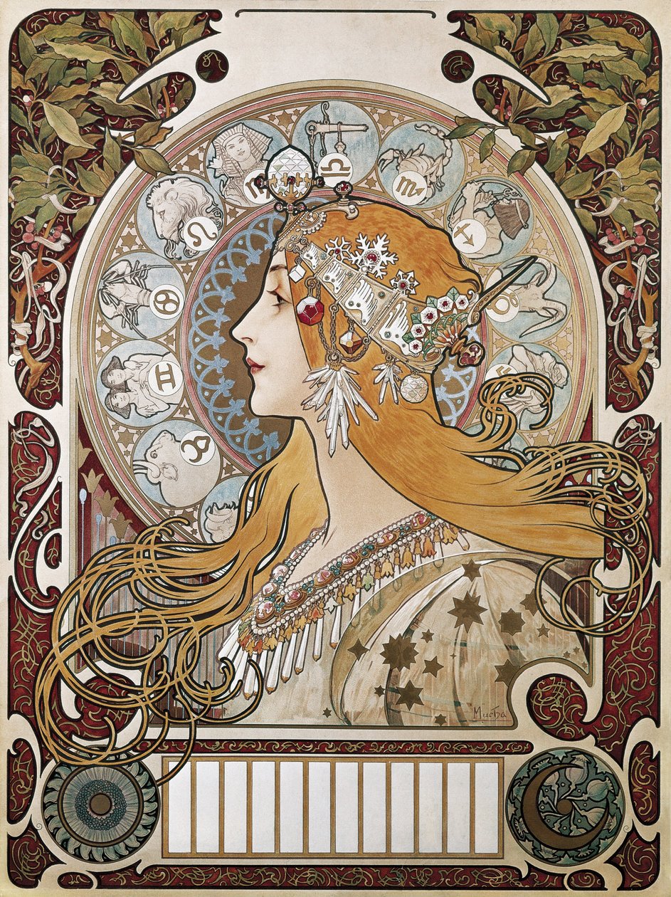 Zodiac by Alphonse Marie Mucha: Buy fine art print