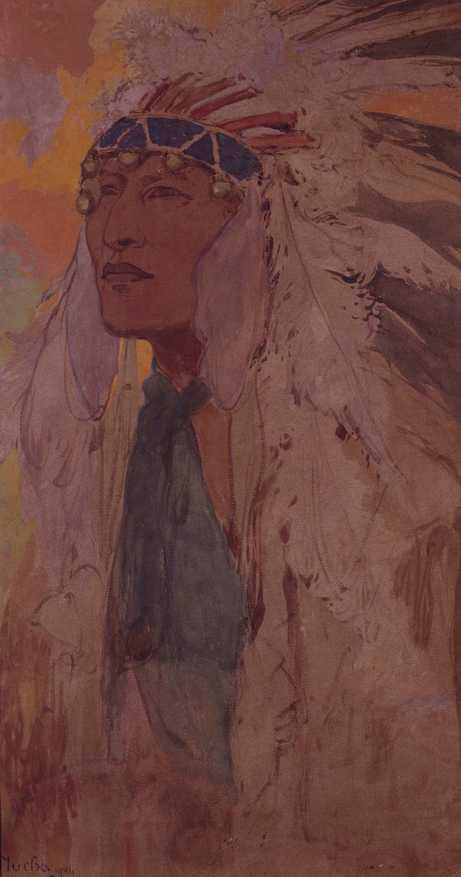 The Indian by Alphonse Mucha: Buy fine art print
