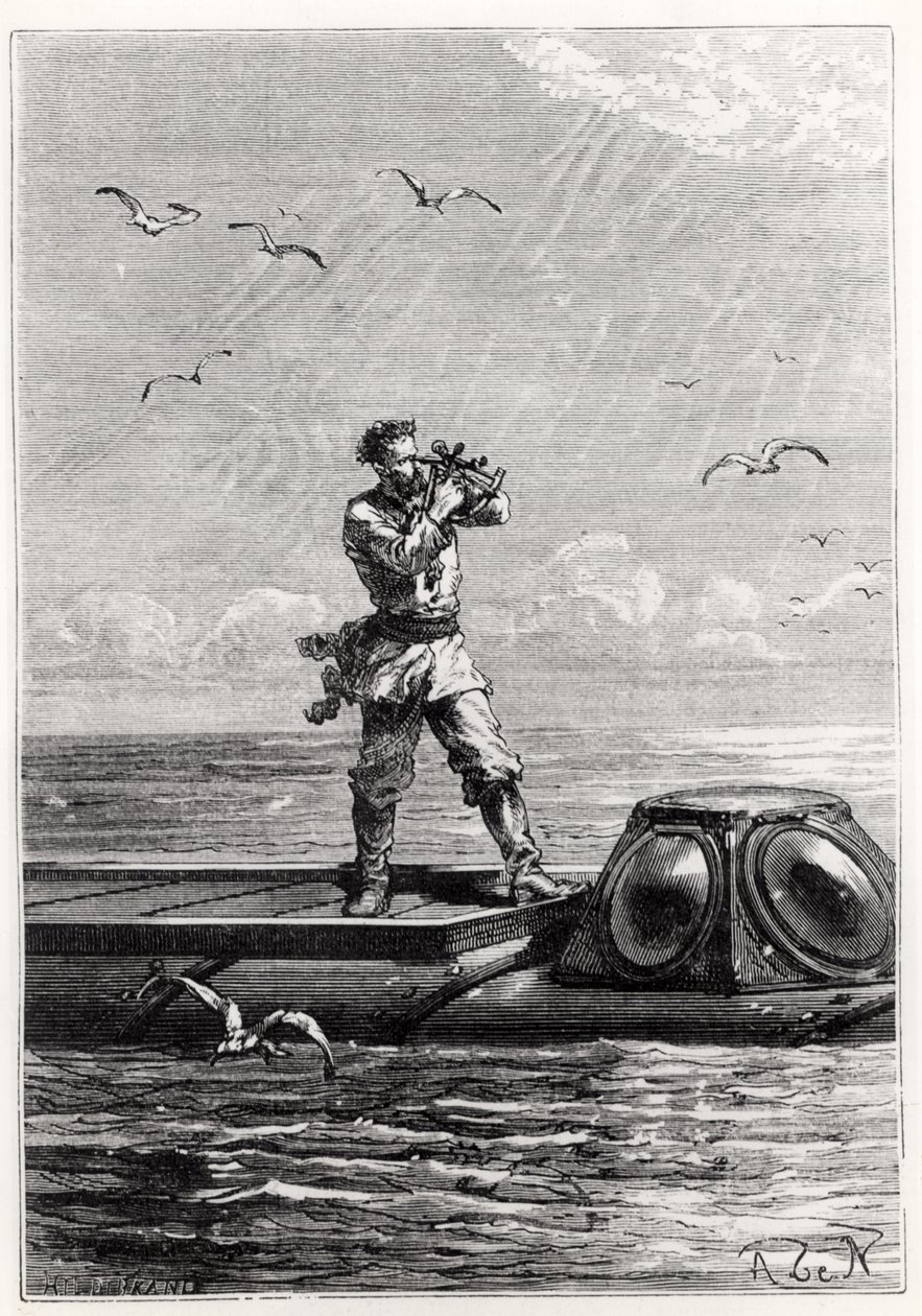 Captain Nemo on top of the Nautilus, from '20,000 Leagues Under the Sea ...