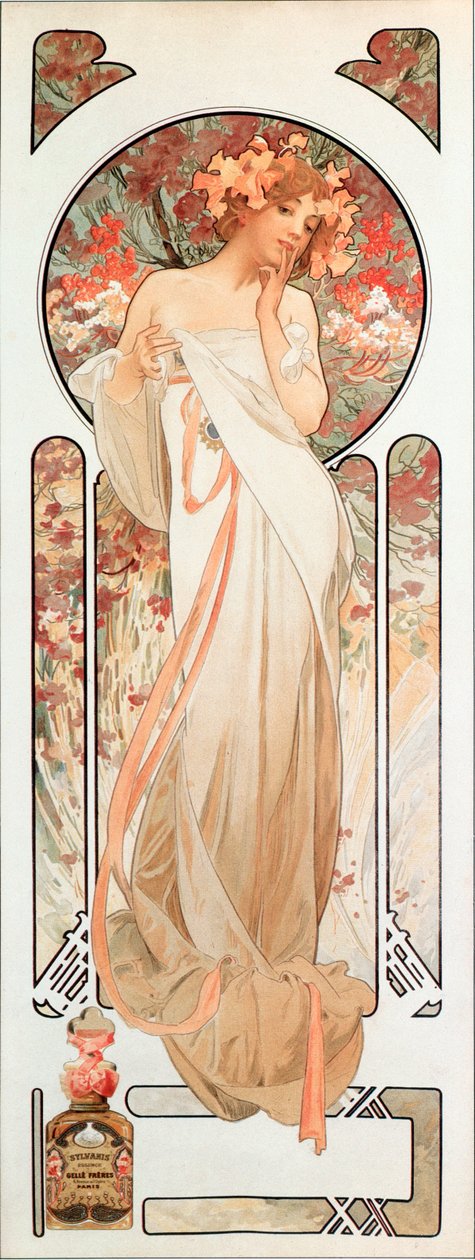 Advertising poster by Alphonse Mucha for the fragrance “Sylvanis essence”