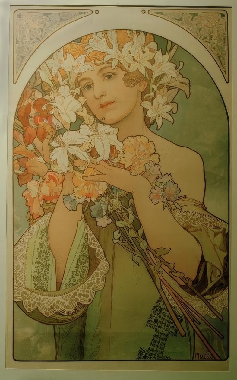 Flowers by Alphonse Mucha: Highest-quality art reproduction