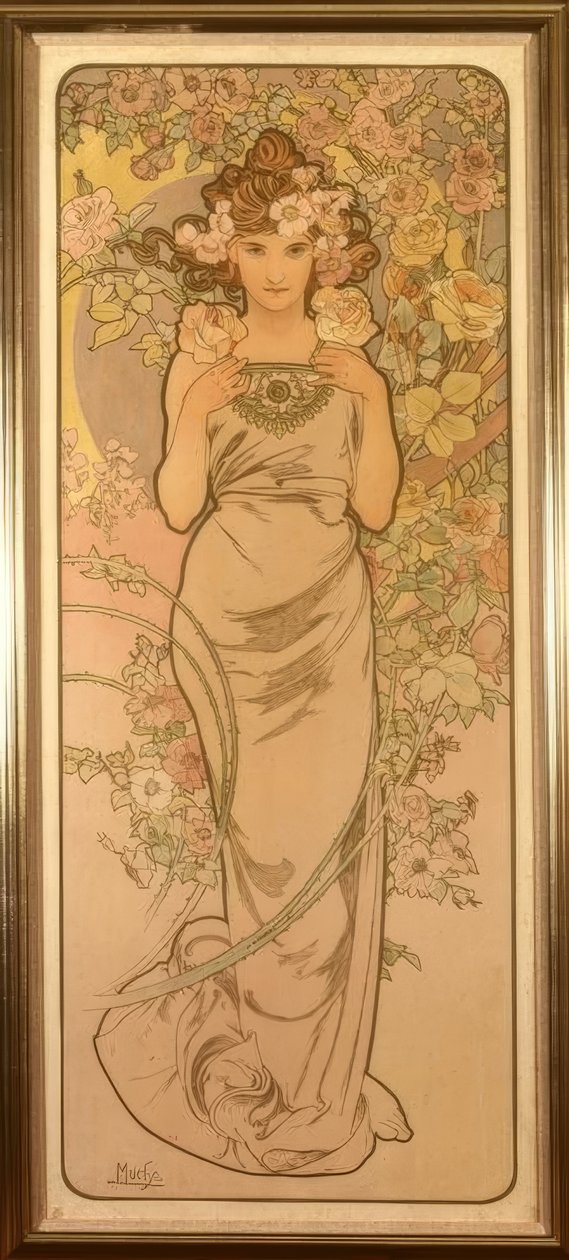 The Rose by Alphonse Mucha: Highest-quality art reproduction