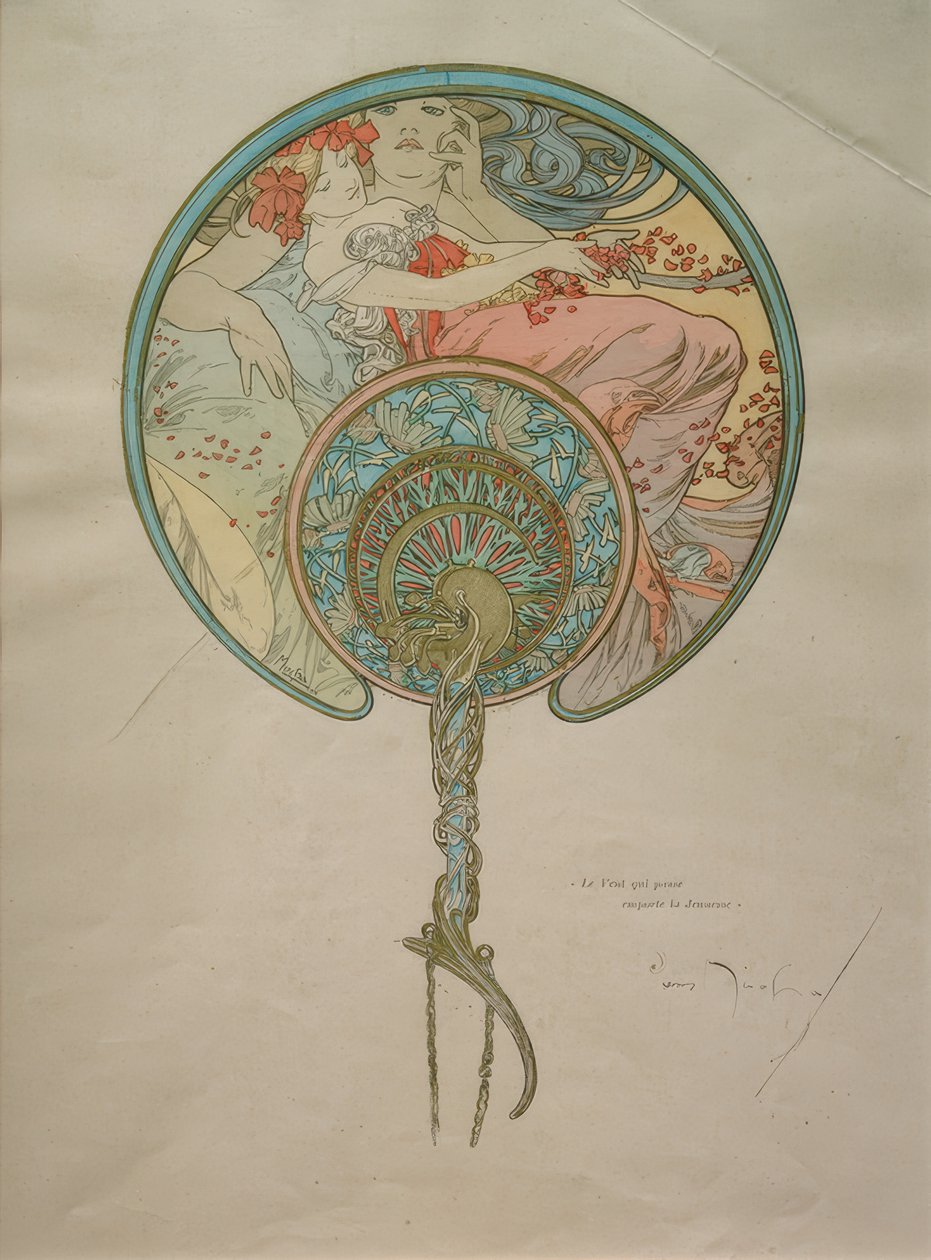 Design for a Fan by Alphonse Mucha: Buy fine art print