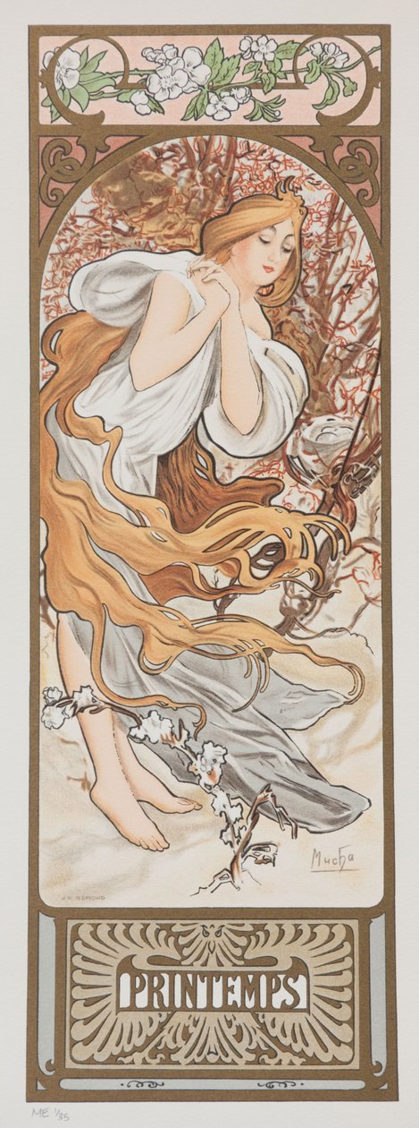 The Seasons. Spring, 1897 by Alphonse Mucha