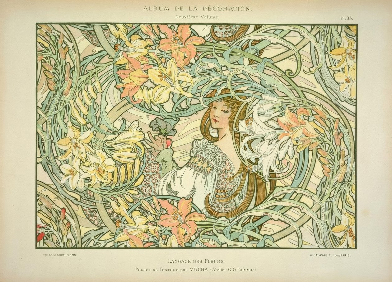 Lily by Alphonse Mucha: Highest-quality art reproduction