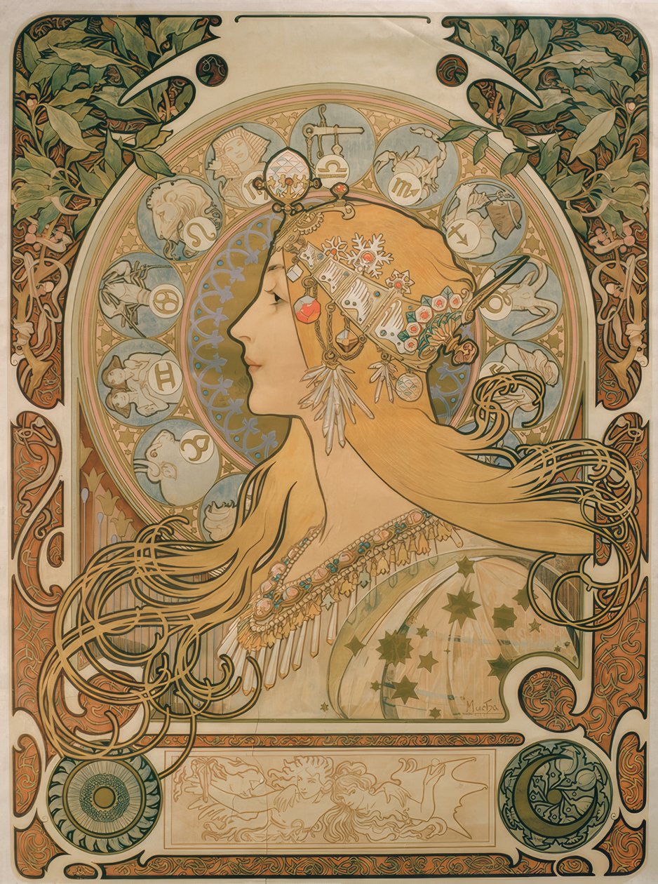 Zodiac by Alphonse Mucha: Highest-quality art reproduction