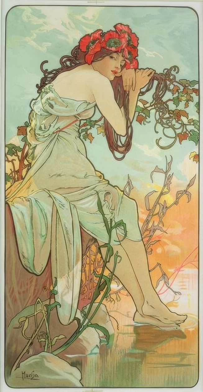 Summer by Alphonse Mucha: Premium art reproduction