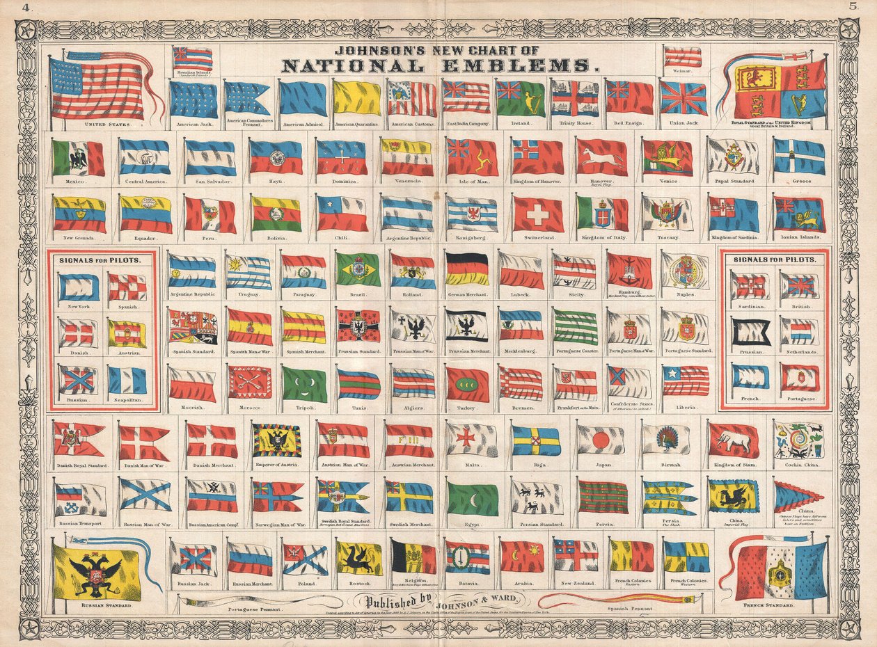 Johnson's New Chart of National Emblems