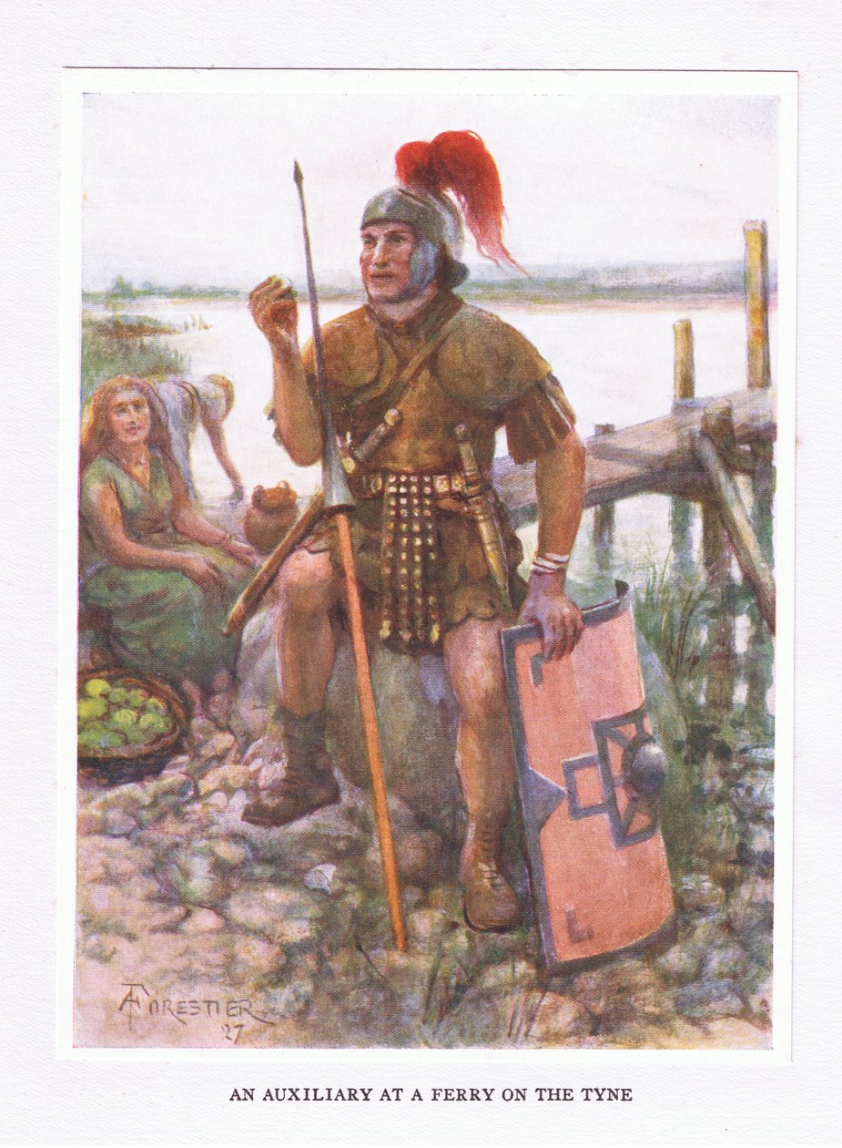 An Auxiliary at a Ferry on the Tyne (illustration from The Roman Soldier)