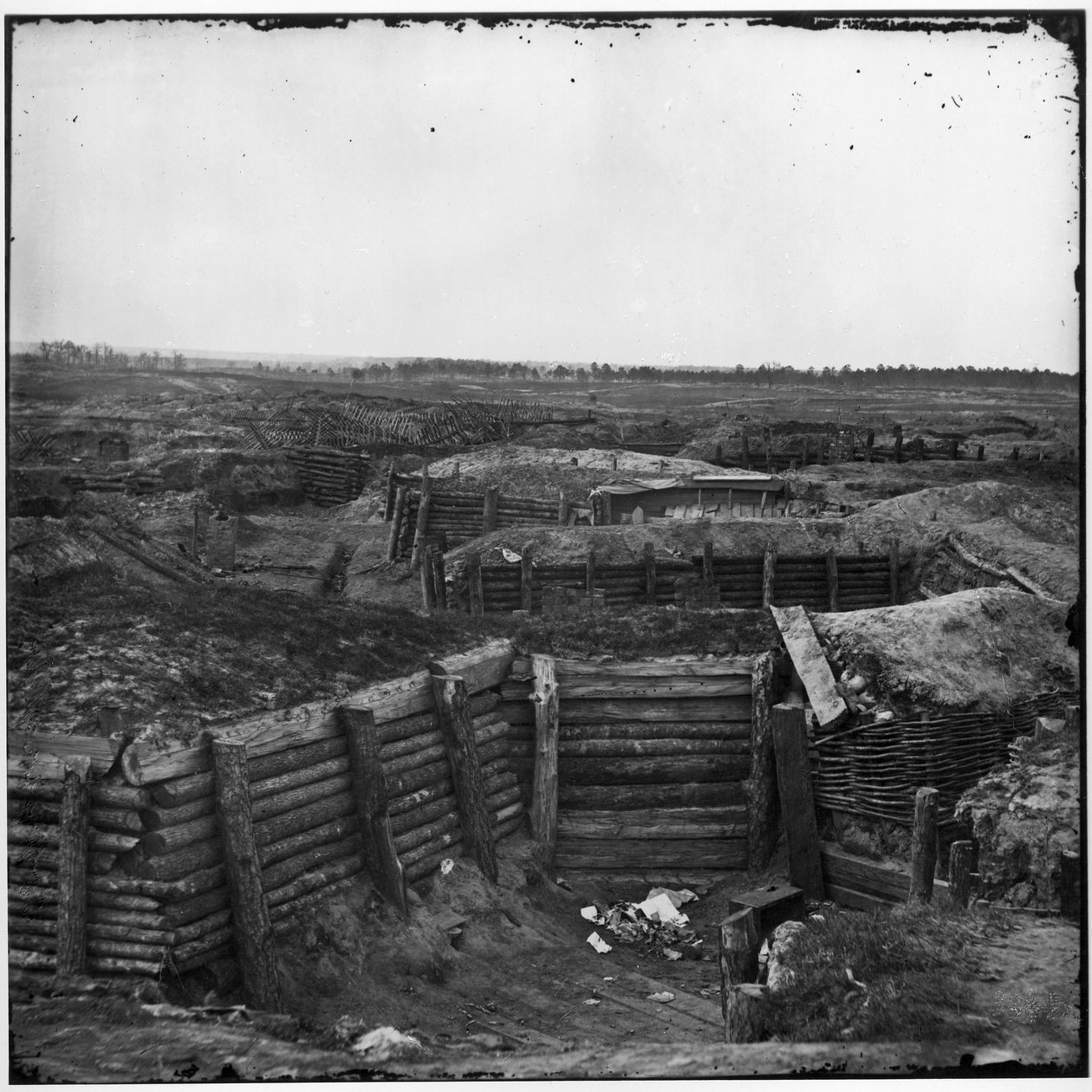 Confederate Fortifications with the Chevaux-de-Frise beyond, Petersburg ...