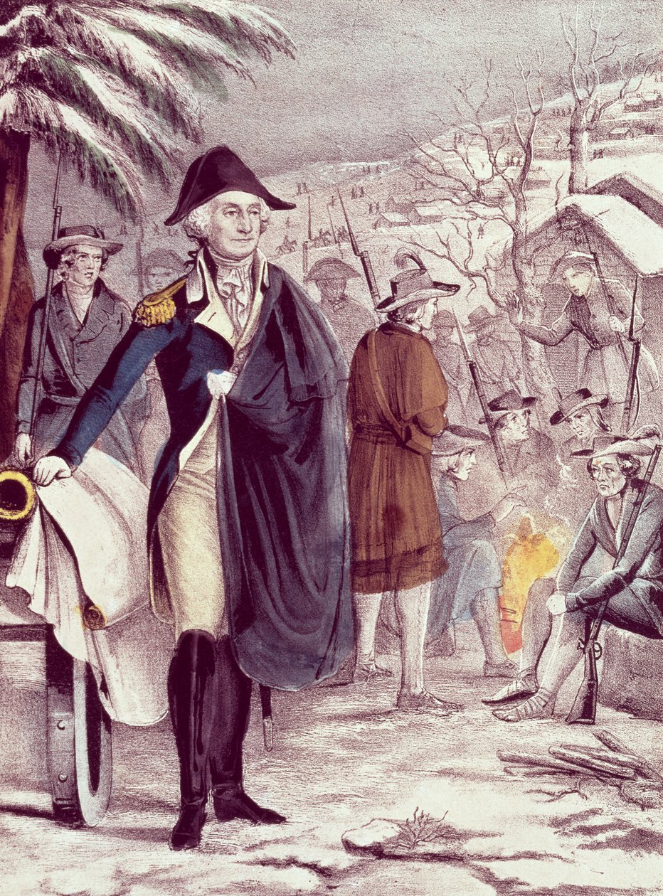 George Washington at Valley Forge, engraved by Nathaniel Currier