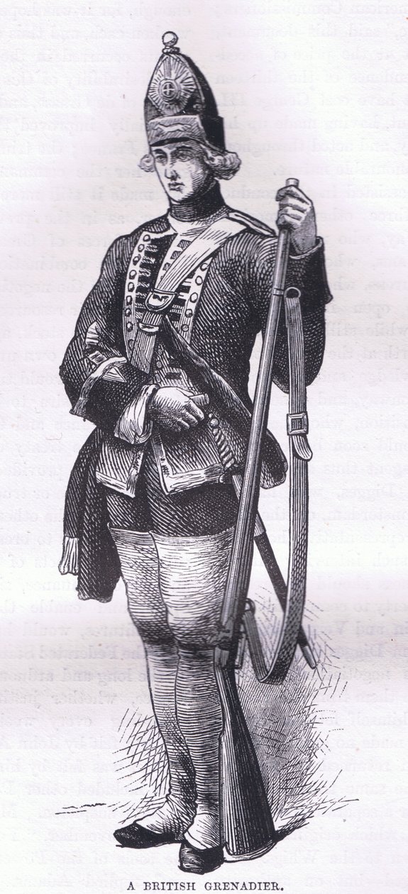 A British Grenadier, illustration from Cassells History of the United ...