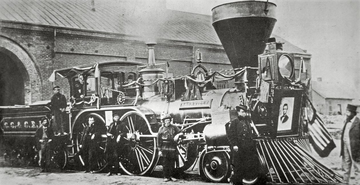 The Locomotive that pulled the funeral train of Abraham Lincoln in 1865