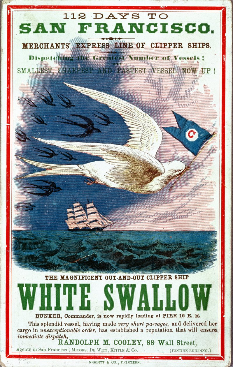 112 Days to San Francisco Poster Advertising Merchants Express Line of ...