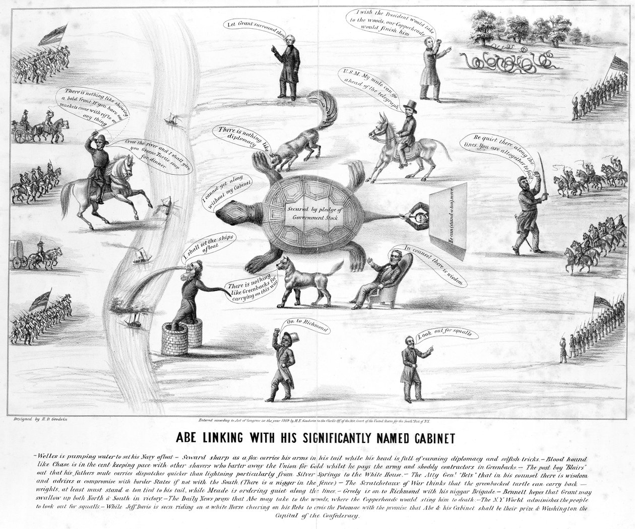 Abe Lincoln with his Significantly Named Cabinet, published by M.E ...