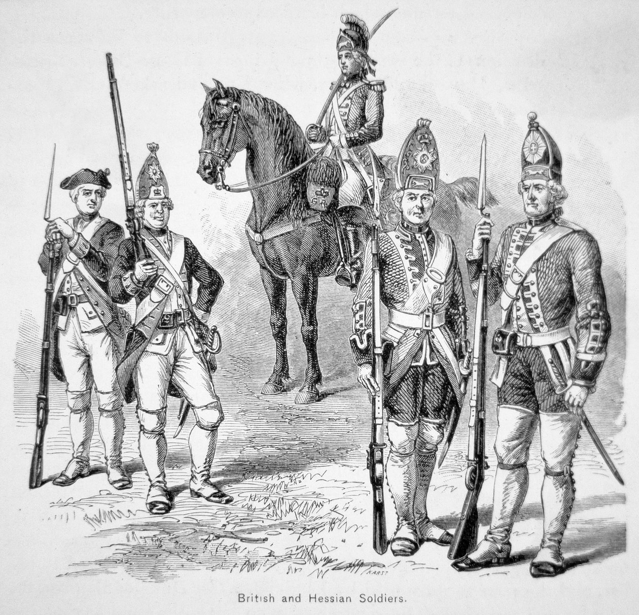 British and Hessian Soldier, During the American Revolutionary War