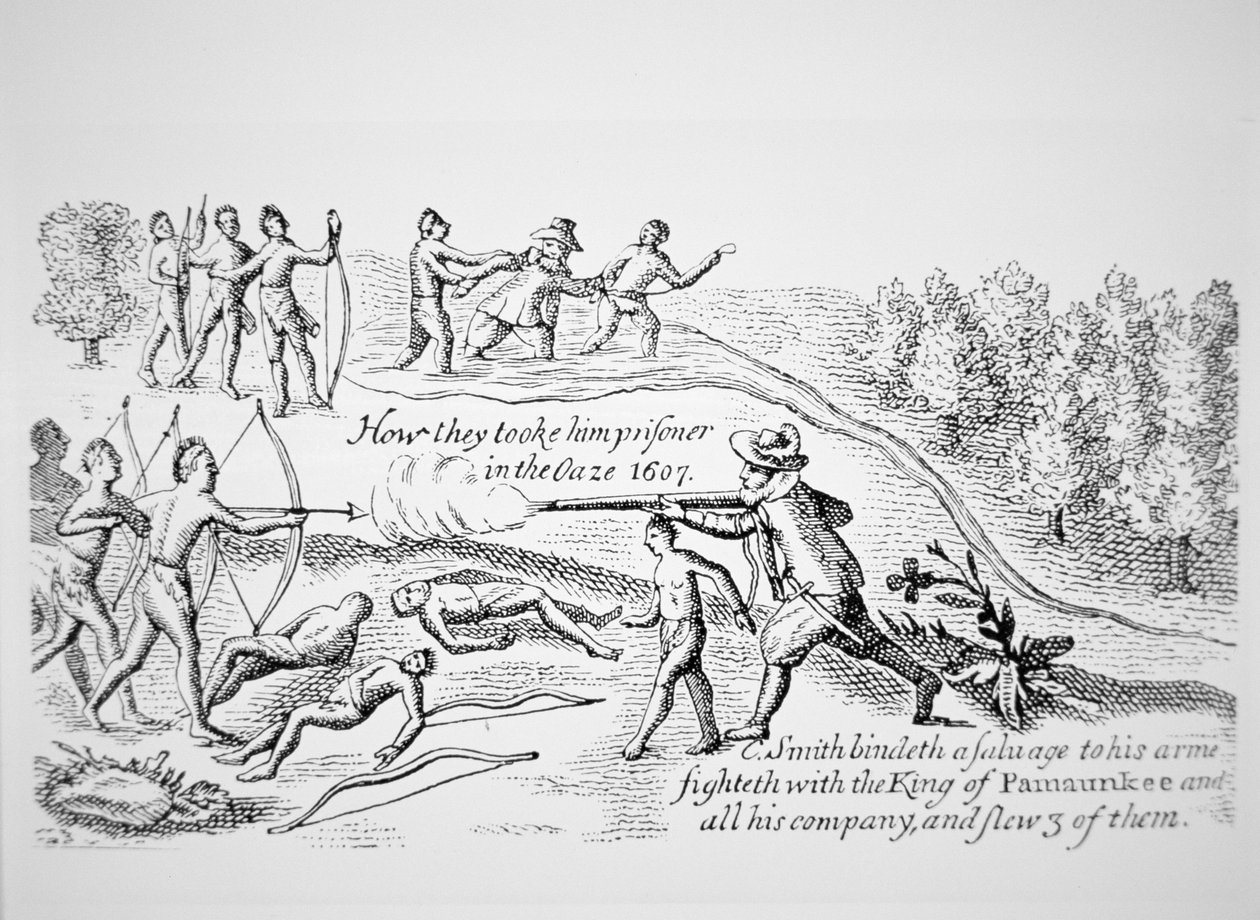 Captain John Smith Being Taken Prisoner by the Indians, from Smith's ...