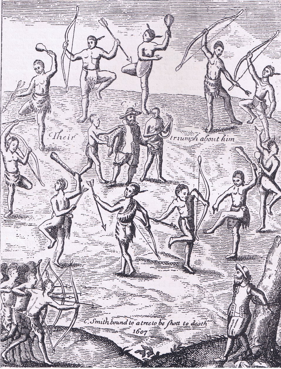 Captain Smith taken captive by the Indians, illustration from Cassell's ...