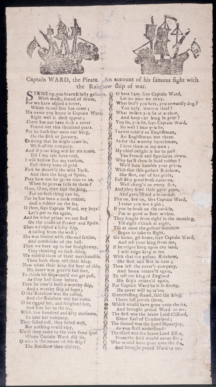Captain Ward's Battle with the Rainbow Ship of War, Broadside Printed 1775