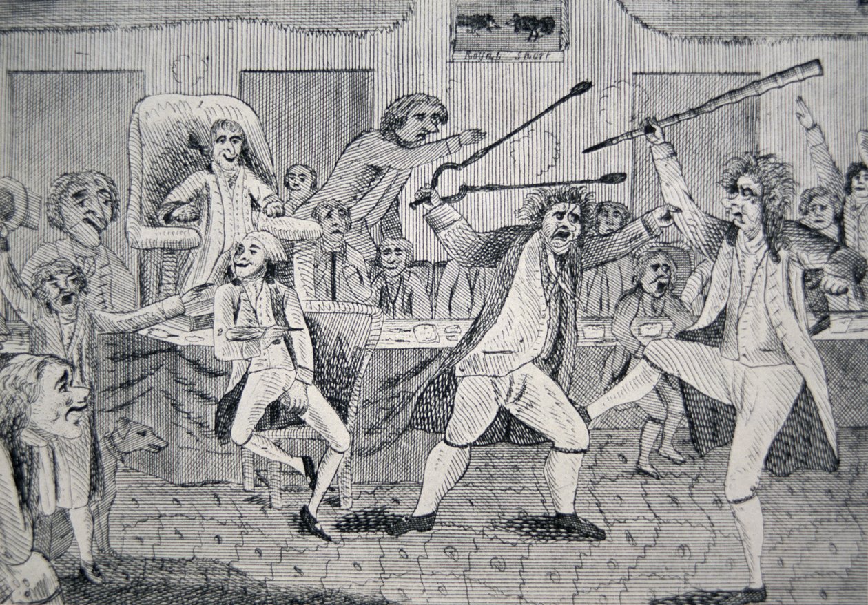 Cartoon depicting 'the fight on the floor of Congress between ...
