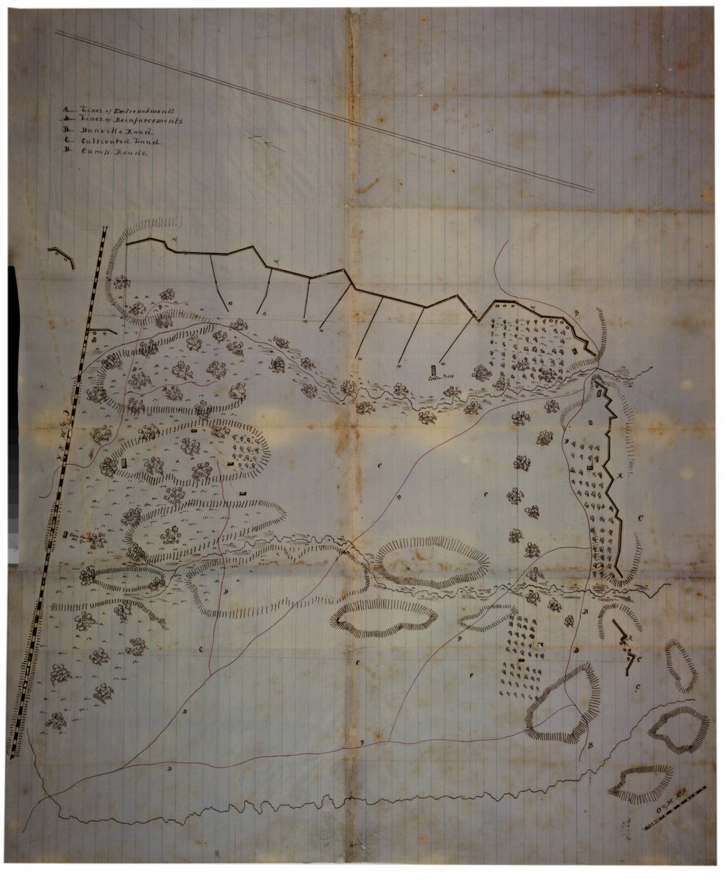 Confederate Civil War map of the Army of Mississippi camp at Corinth ...