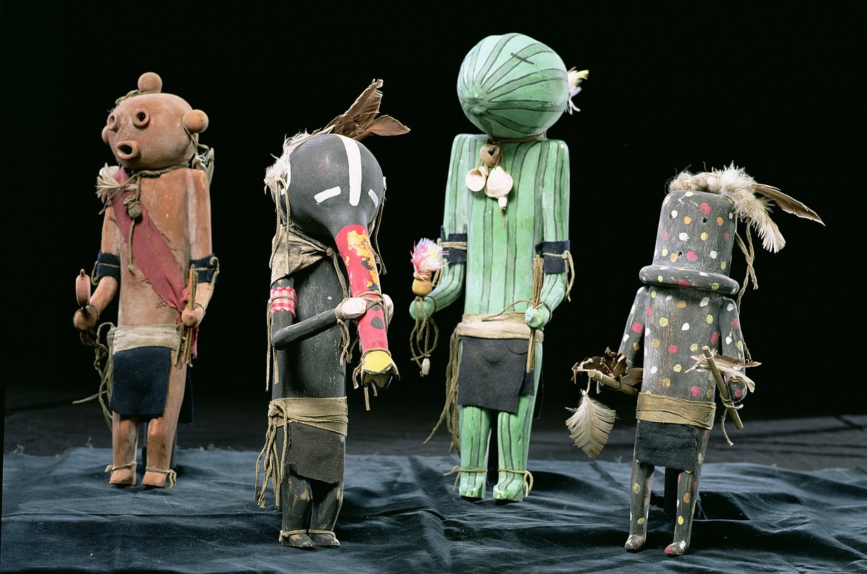 Four Katchina dolls by American School: Buy fine art print