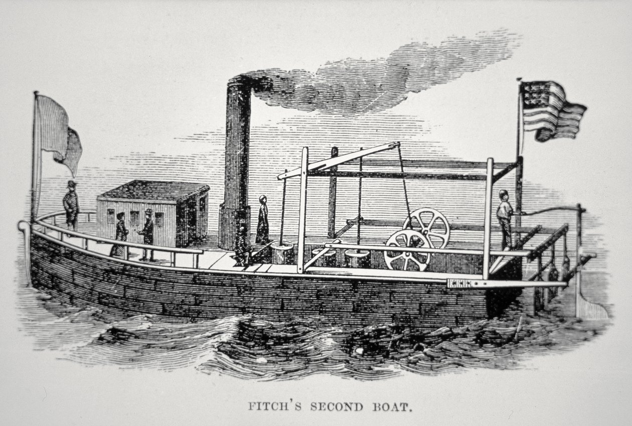 John Fitch's second steamboat by American School