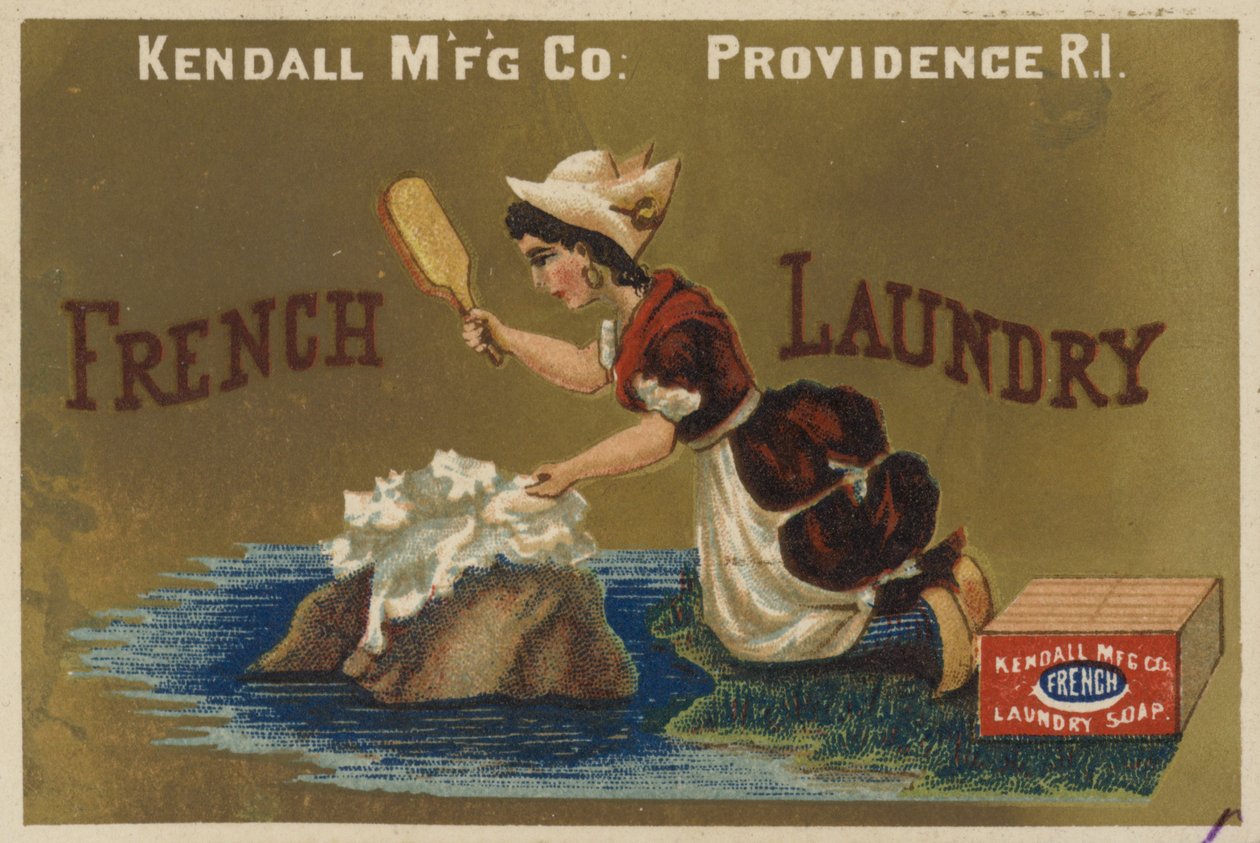 Lady Beating the Washing by American School