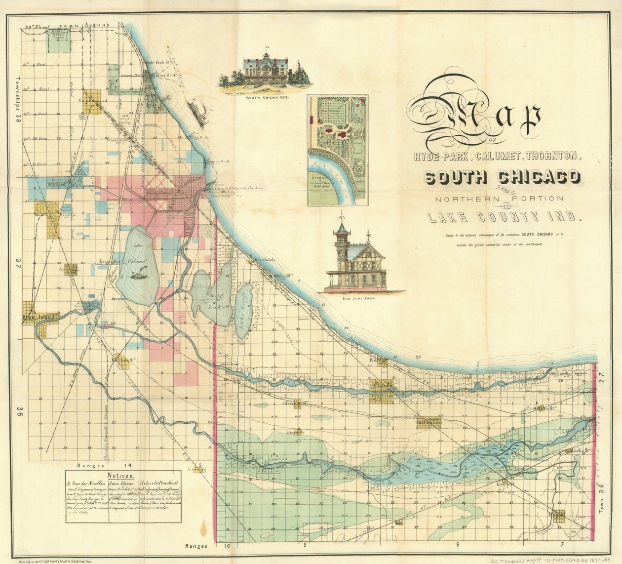 Map of South Chicago by American School: Fine art print