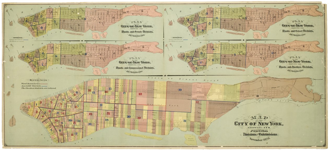 Map of the city of New York, showing its political divisions and ...