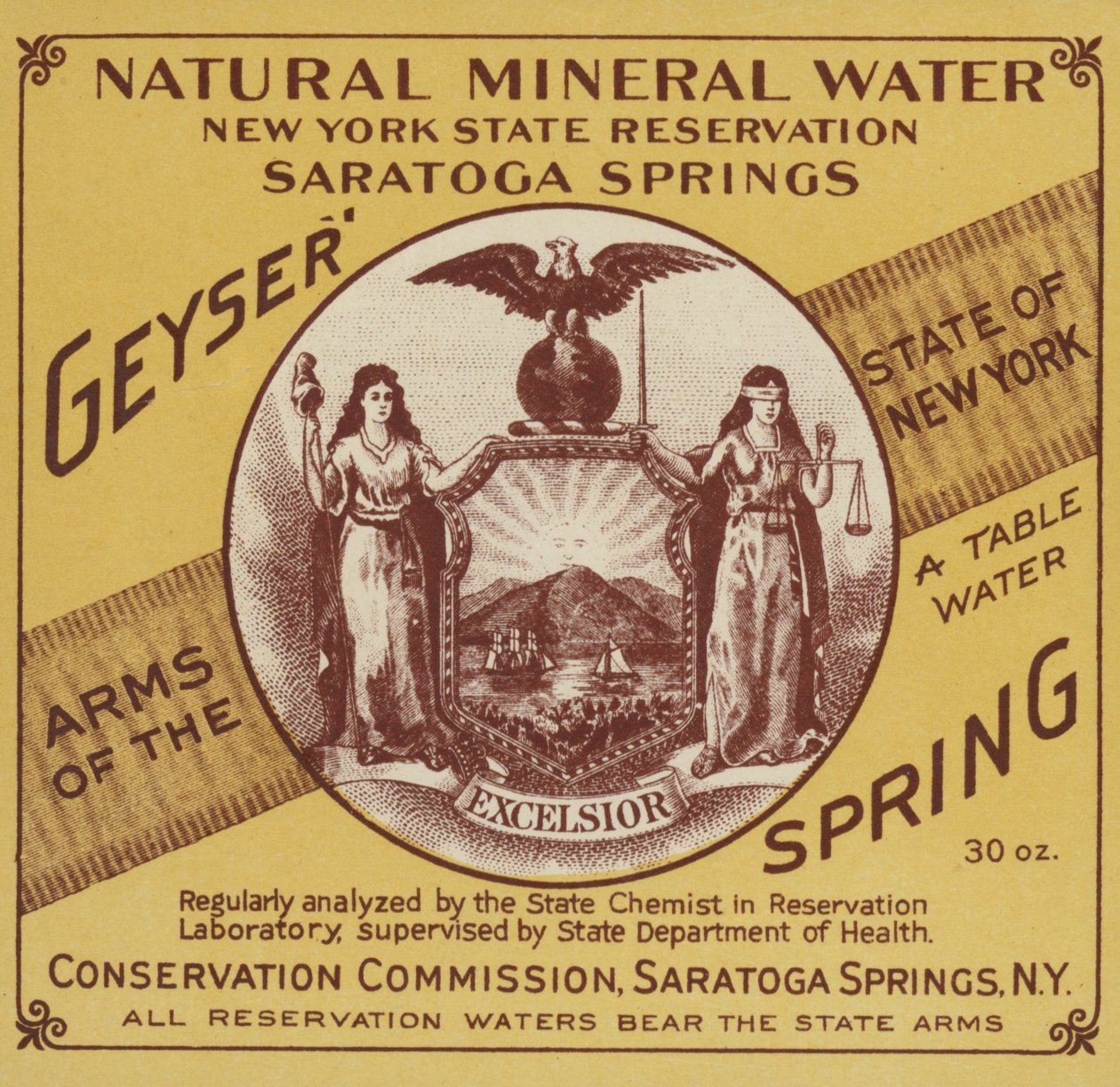 Natural Mineral Water, New York State Reservation, Saratoga Springs