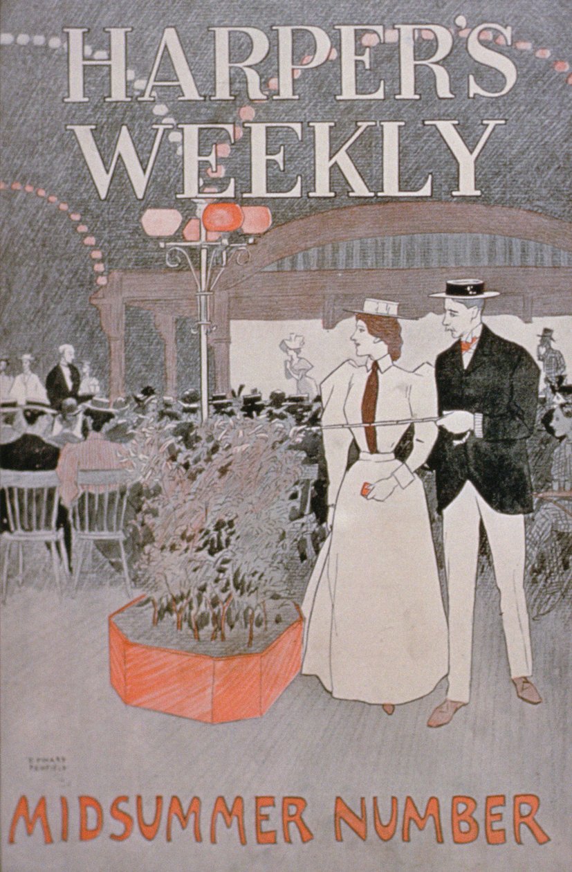 Poster advertising Harper's Weekly, Midsummer Number