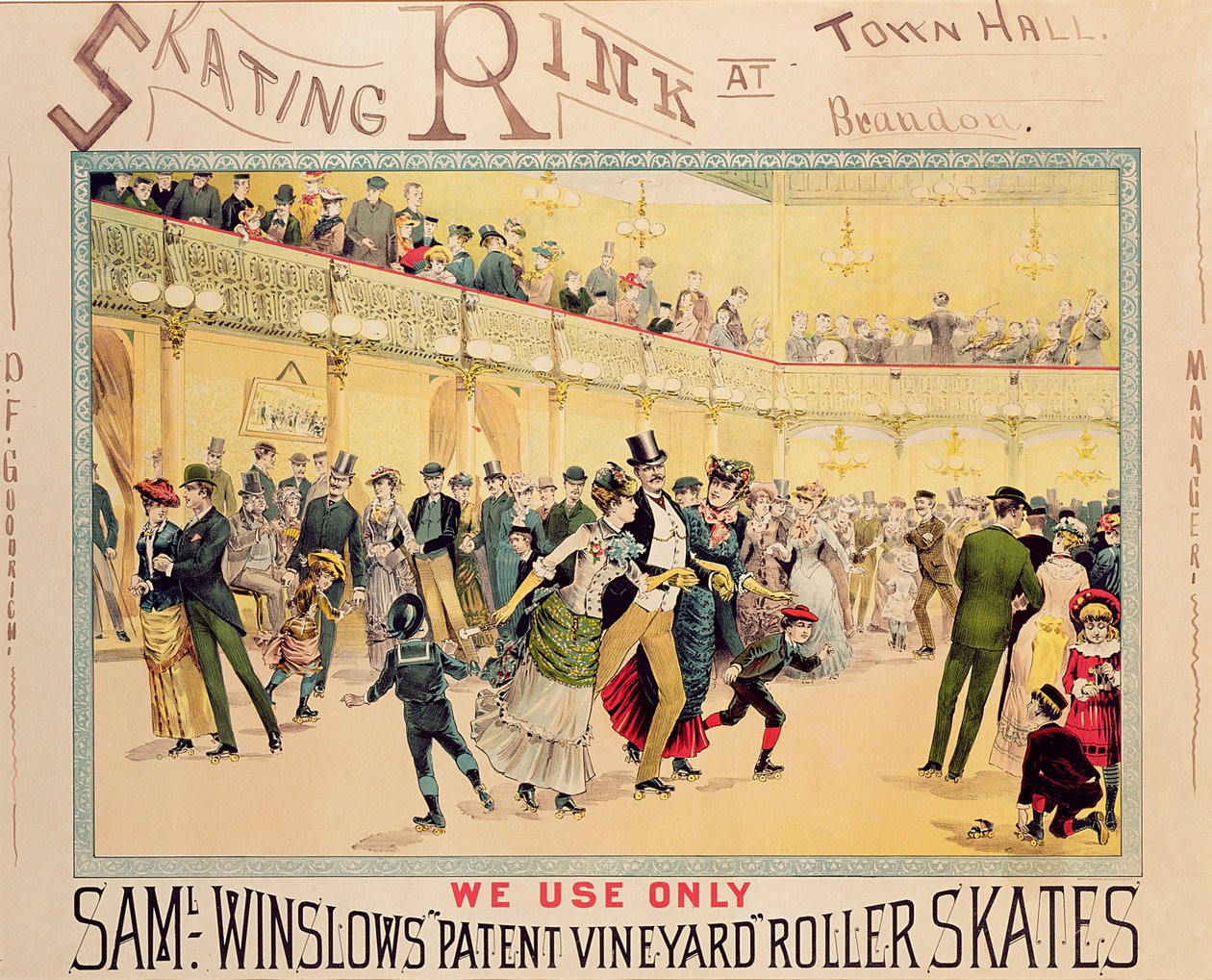 Poster Advertising the Skating Rink at Brandon Town Hall, Utah