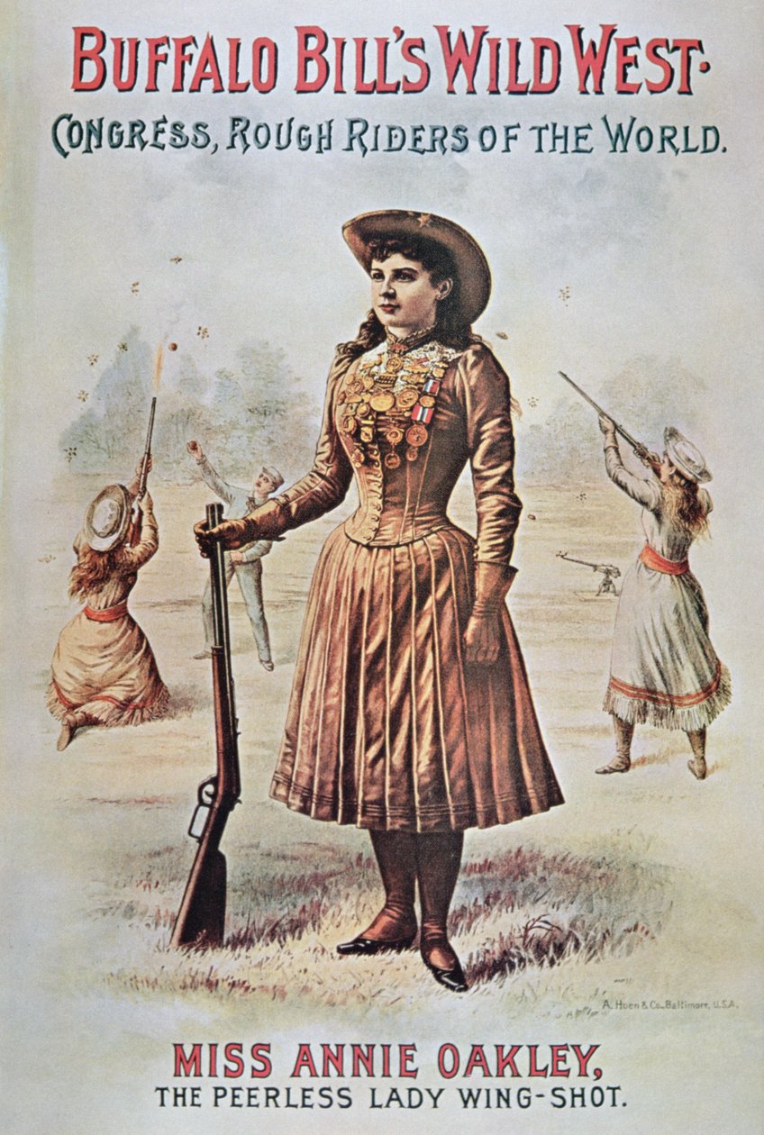 Poster for Buffalo Bill's Wild West Show, featuring Annie Oakley