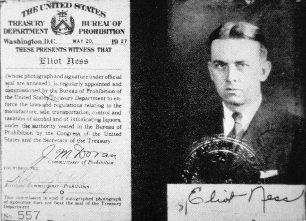 Prohibition Agent ID Card of Eliot Ness (1903-57) dated 20th May