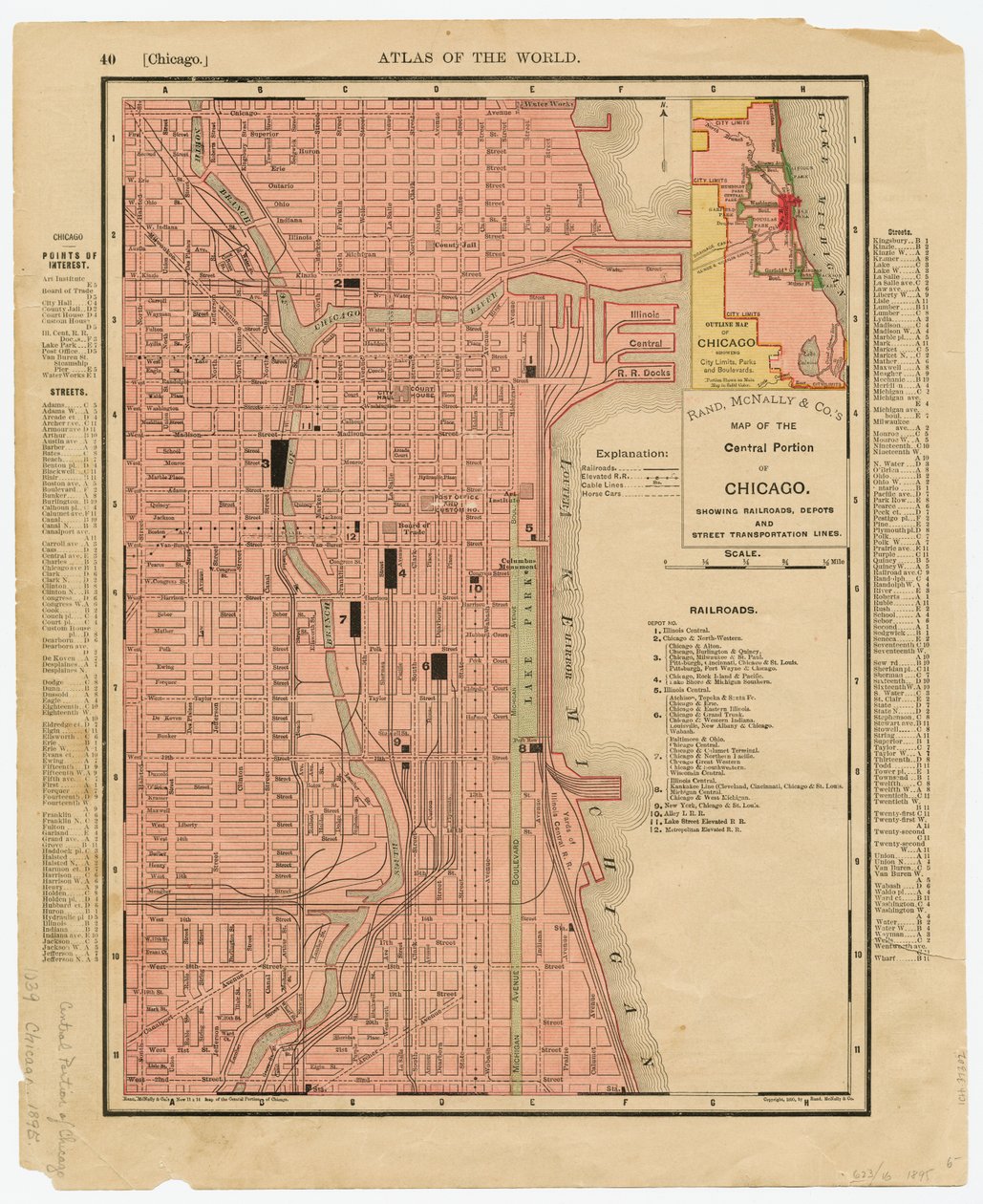 Rand McNally & Company's Map of the Central Portion of Chicago, Illinois