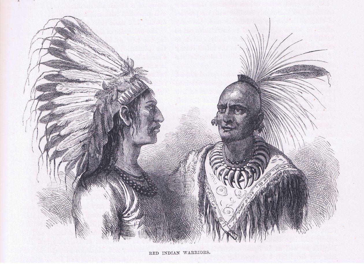 Red Indian warriors, illustration from Cassell's History of the United ...