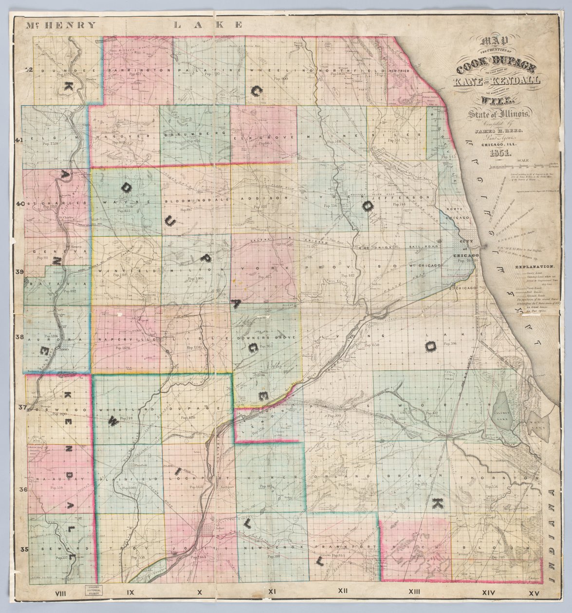 Rees Map of Cook And DuPage Counties by American School